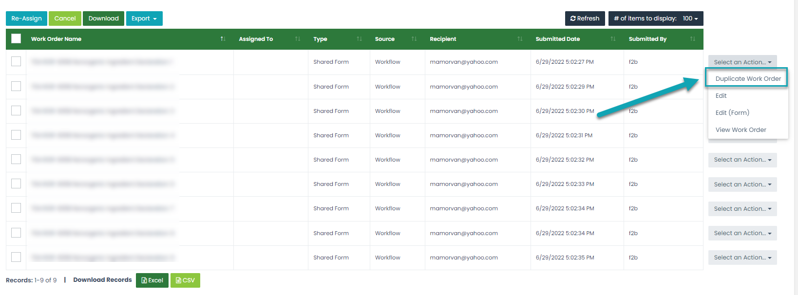 Managing Work Orders